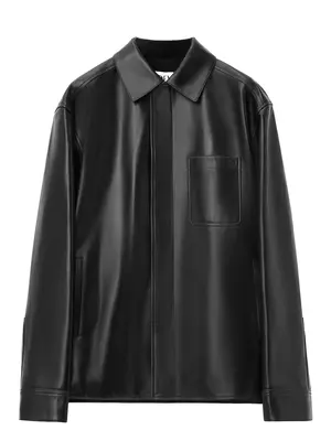 Loewe Leather Shirt Jacket - Black