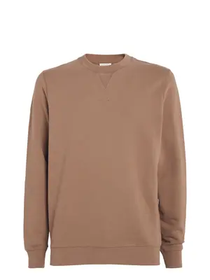 Sunspel Loopback Sweatshirt Brown