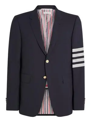Thom Browne Wool 4-bar Stripe Blazer - Navy