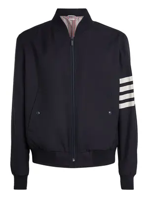 Thom Browne Wool 4-bar Stripe Bomber Jacket - Navy
