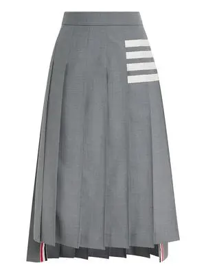 Thom Browne Pleated Midi Skirt - Grey
