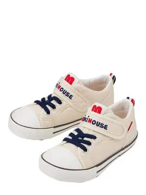 MIKI HOUSE Miki House Blue Denim Velcro Low-Top Sneakers White