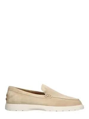 TOD'S Suede Ibridro Loafers With Gommini Studs - Beige