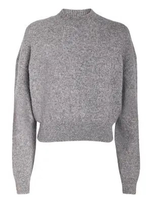 Jacquemus Alpaca Wool-Blend Logo Sweater Grey