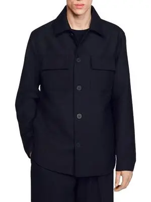 Sandro Buttoned Overshirt - Black