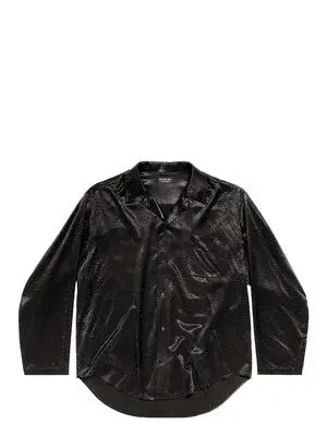 Balenciaga Rhinestone-embellished Satin Shirt - Purple