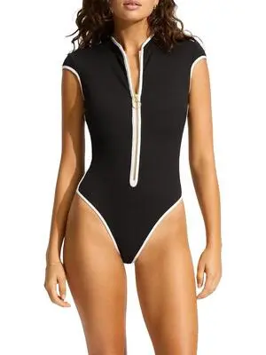 Seafolly Seafolly Colorblock One-Piece Swimsuit Black