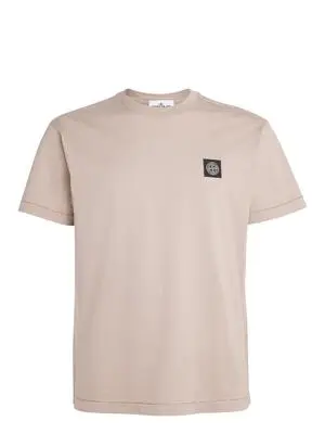 Stone Island Cotton Logo T-shirt Beige