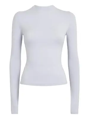 SKIMS Cotton Jersey Long-Sleeve T-Shirt Blue