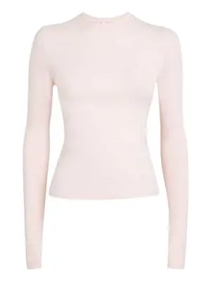 SKIMS Cotton Jersey Long-Sleeve T-Shirt Pink