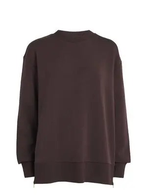 Varley Varley DoubleSoft Gabriella Sweatshirt With Side Zips Brown