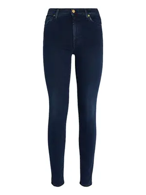 7 For All Mankind Slim Illusion Luxe High-rise Skinny Jeans - Navy