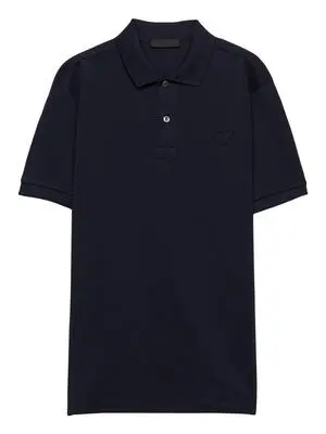 Prada Cotton Piqué Polo Shirt Blue