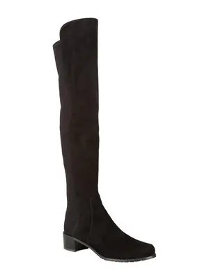 STUART WEITZMAN Suede Over-the-knee Boots - Black