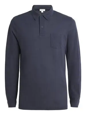 Sunspel Supima Cotton Riviera Polo Shirt Navy