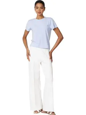 REBODY Pintuck Wide Leg Scuba Knit Pant White