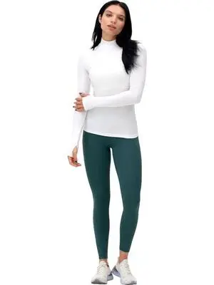 REBODY Cozy Mock Neck Long Sleeve Top - Bone