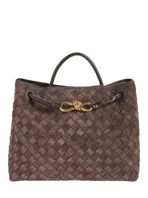 Bottega Veneta Bottega Veneta Medium Andiamo Intrecciato Suede Shoulder Bag 2272 Fondant-m Brass