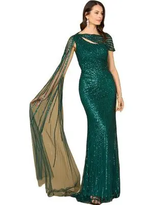 LARA NEW YORK One-shoulder Gown - Teal