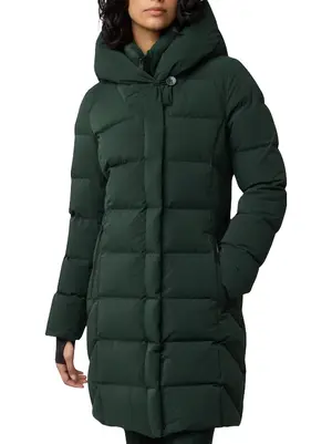 Soia & Kyo Isabella Water Repellent Down Puffer Coat Evergreen