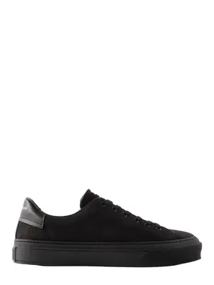 Givenchy City Sport Leather-Trimmed Nubuck Sneakers Black