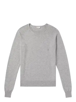 SAINT LAURENT Logo-Embroidered Cashmere Sweater