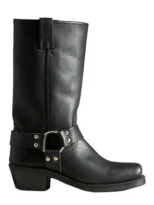 THE FRYE COMPANY Harness 12r Boots - Black - Greasy Leather