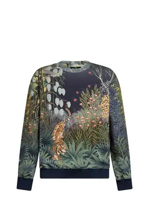 Etro Graphic-print Crew-neck Sweatshirt - Blue