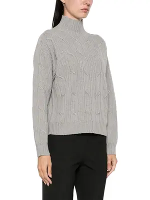 Peserico Cable-knit Turtleneck Sweater - Grey