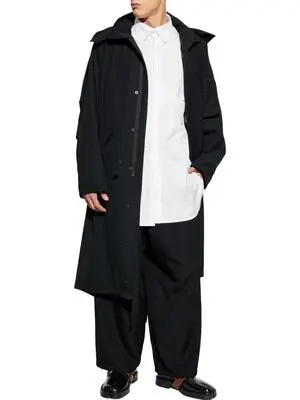 Yohji Yamamoto Hooded Trench Coat - Black