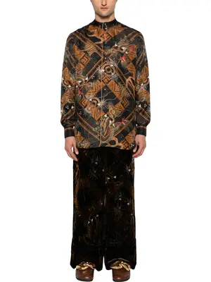 PIERRE-LOUIS MASCIA Printed Silk Shirt - Black