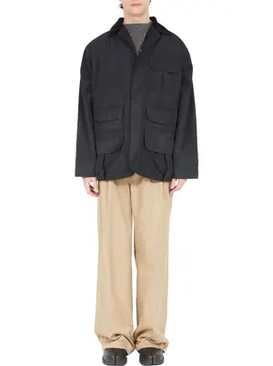 MAISON MARGIELA Waxed Cotton Utility Jacket - Black