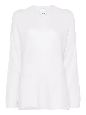 ALLUDE Cashmere Crew-neck Sweater - White