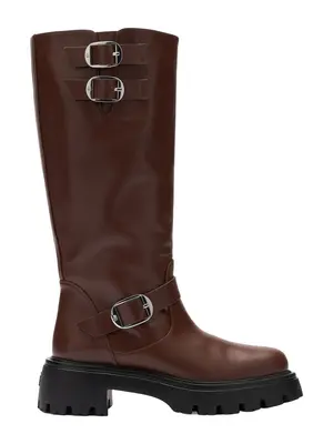 STUART WEITZMAN 50mm Emerson Moto Boots Brown