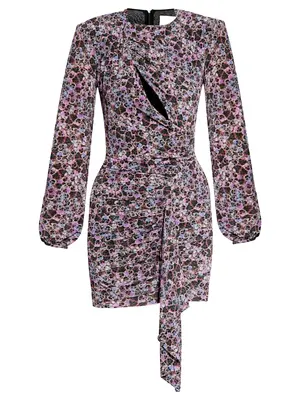 Isabel Marant Vinia Printed Jersey Mini Dress - Purple