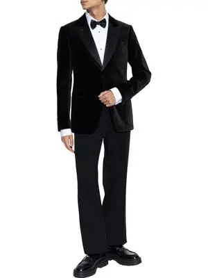 Emporio Armani Veltet Tuxedo Blazer - Black