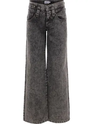 Vaquera Washed Wide-leg Jeans - Black