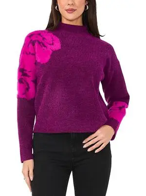Vince Camuto Mock Neck Long Sleeve Sweater - Winter Bloom