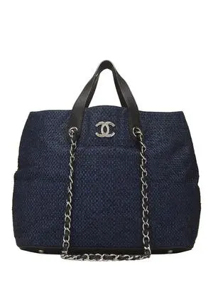 CHANEL Chanel Raffia 'CC' Large Shopping Tote