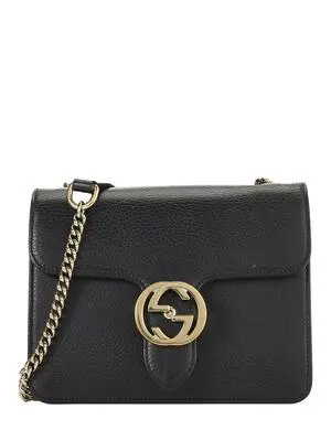 Gucci Leather Interlocking Crossbody Black