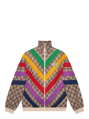Gucci Gg Supreme Print Jacket - Tan