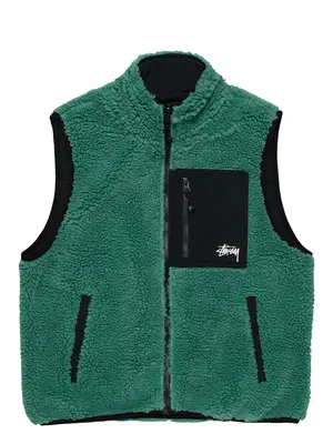 StÜssy Sherpa Reversible Vest - Green