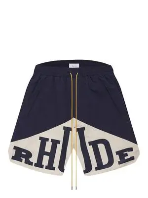 Rhude Cupro Yachting Shorts - Navy Blue/white