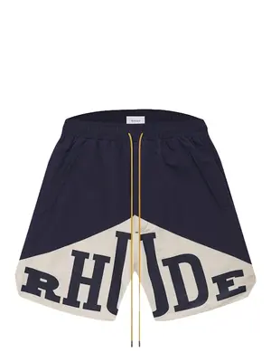 Rhude Cupro Yachting Shorts Navy/white