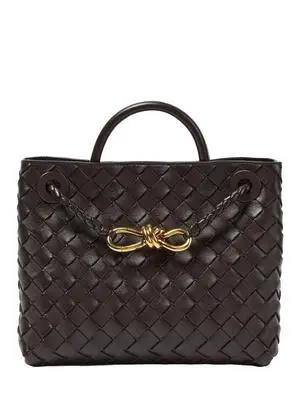 Bottega Veneta Bottega Veneta Andiamo Small Leather Top Handle Bag Brown