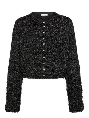 Rabanne Cropped Buttoned Cardigan - Black