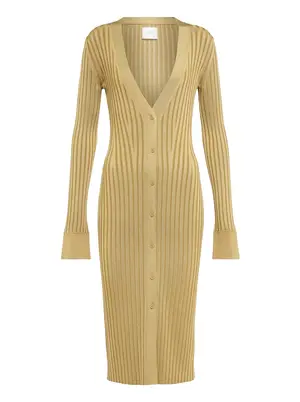 Galvan Rhea Buttoned Cardigan Dress - Beige