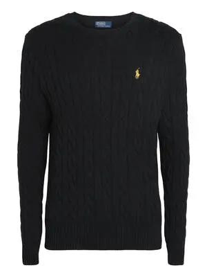 Polo Ralph Lauren Polo Ralph Lauren Cotton Cable Knit Crew Neck Sweater Black