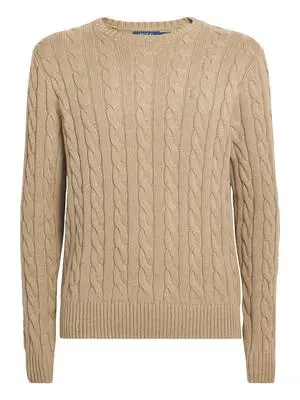 Polo Ralph Lauren Polo Ralph Lauren Cotton Cable Knit Crew Neck Sweater Brown