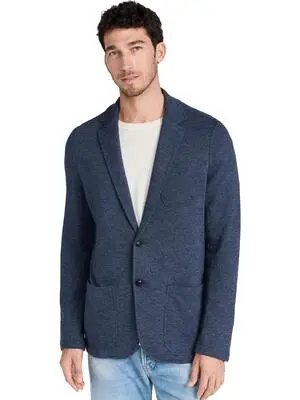 Faherty Brand Inlet Knit Blazer - Deep Navy Melange